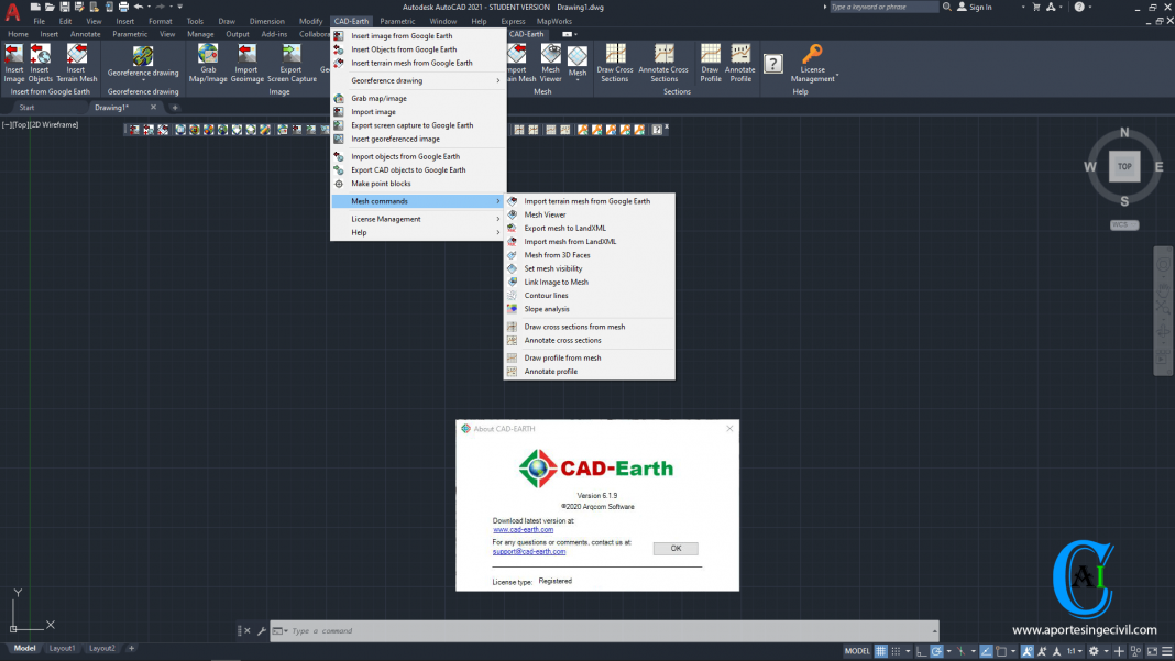 ArqCOM CAD-Earth v6.1.9 (Para AutoCAD 2017-2021, BrisCAD v19-v20)