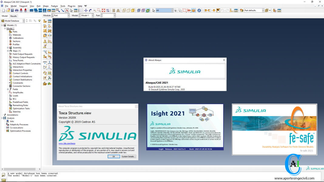 DS SIMULIA Suite 2021 (Abaqus, Isight, Fe-safe, Tosca)