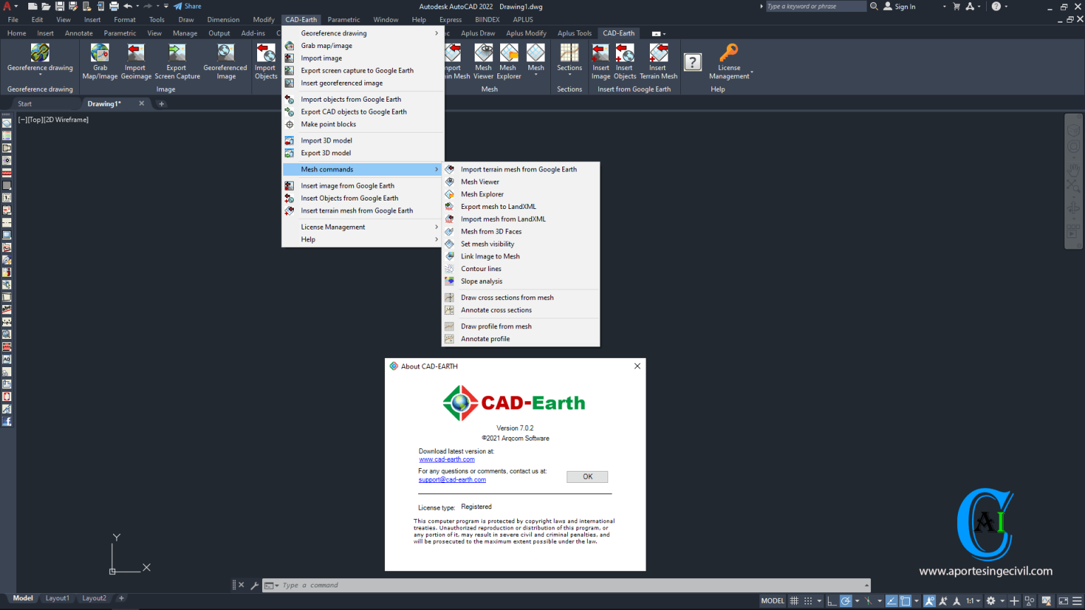 Arqcom CAD-Earth v7.0.2 para AutoCAD 2018-2022