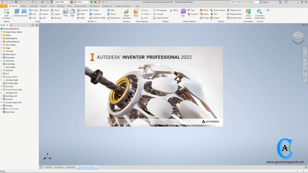 Autodesk Inventor Professional 2022 en español e ingles Autodesk Inventor Professional 2022 en español e ingles