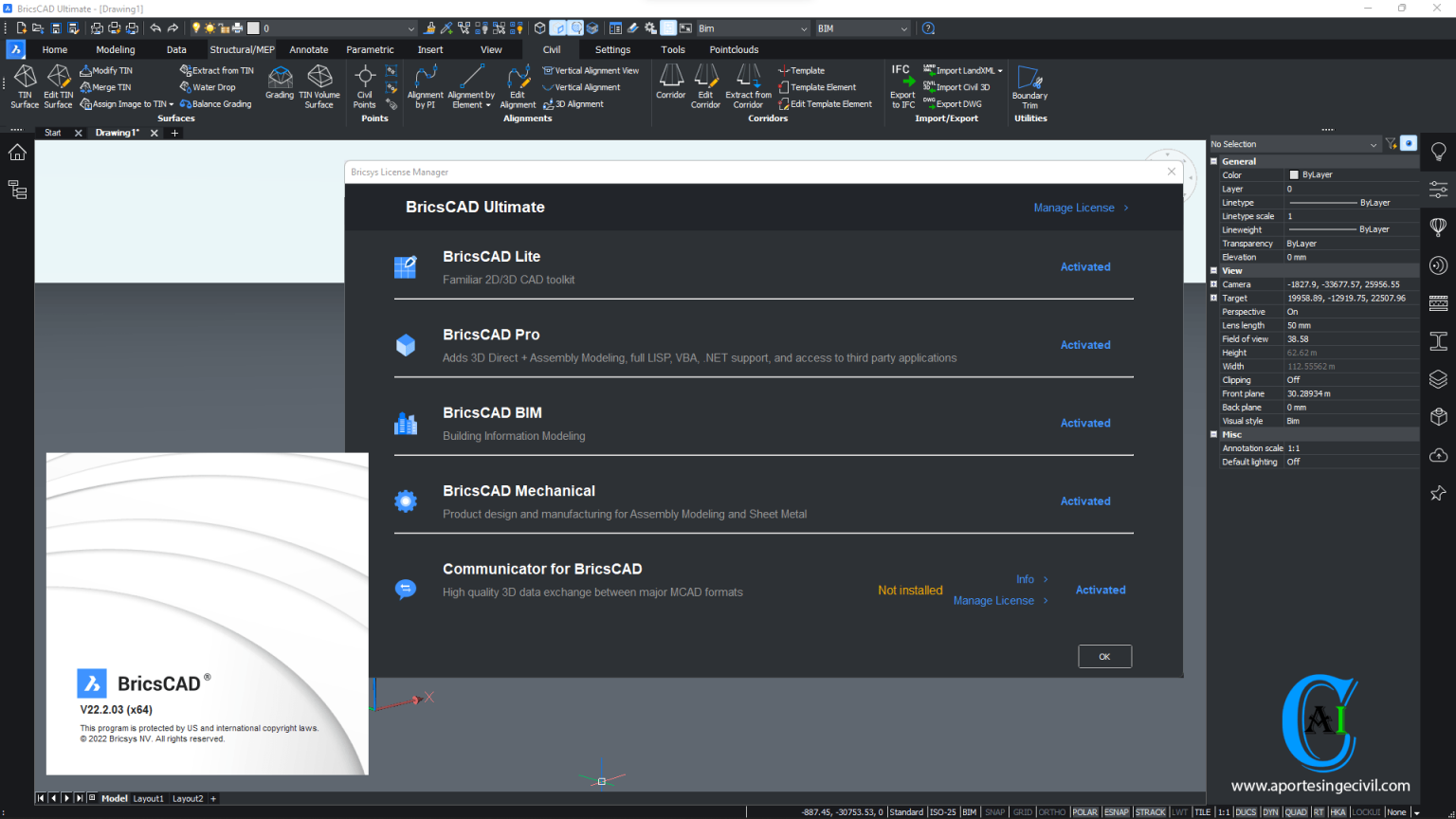Bricsys BricsCAD Ultimate v22.2.05.1
