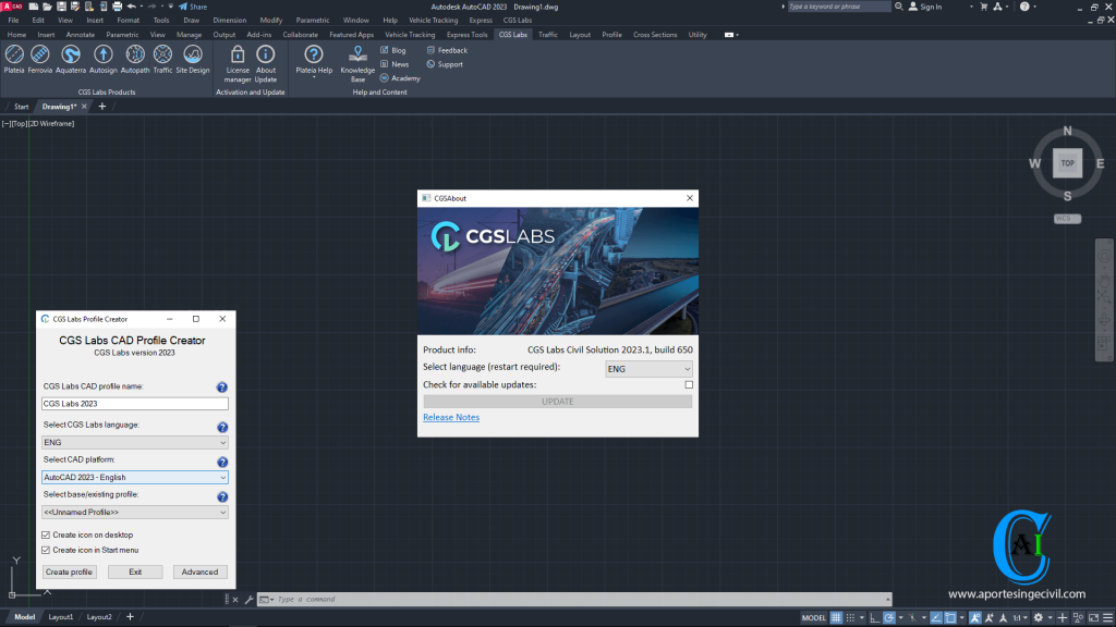 CGS Labs Civil Solutions 2023.1 (Para AutoCAD y BricsCAD) CGS Labs Civil Solutions 2023.1 (Para AutoCAD y BricsCAD)