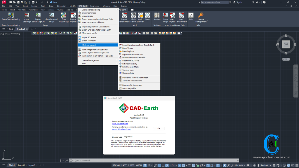 Arqcom CAD-Earth v8.0.3 para AutoCAD 2021-2024