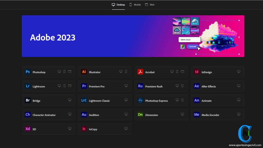 Adobe 2023 Multilenguaje (Todas las aplicaciones)