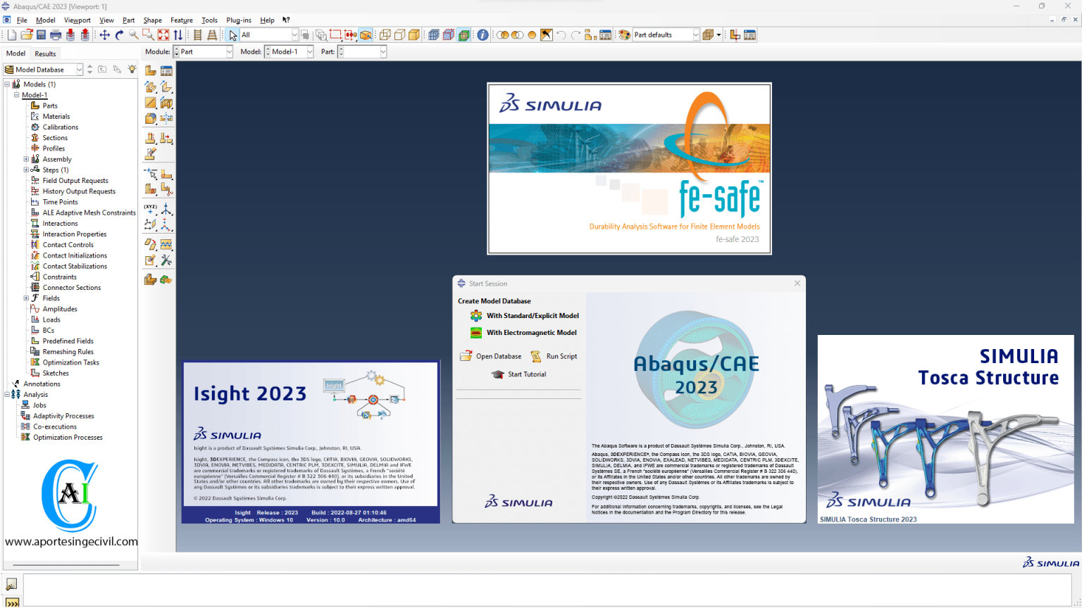DS SIMULIA Suite 2023 (Abaqus, Isight, Fe-safe, Tosca)